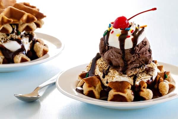 Waffles Chocolate Ice Cream