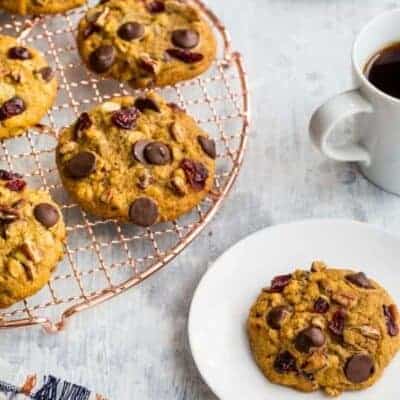 Pumpkin Dark Chocolate Cranberry Cookies - My Baking Addiction