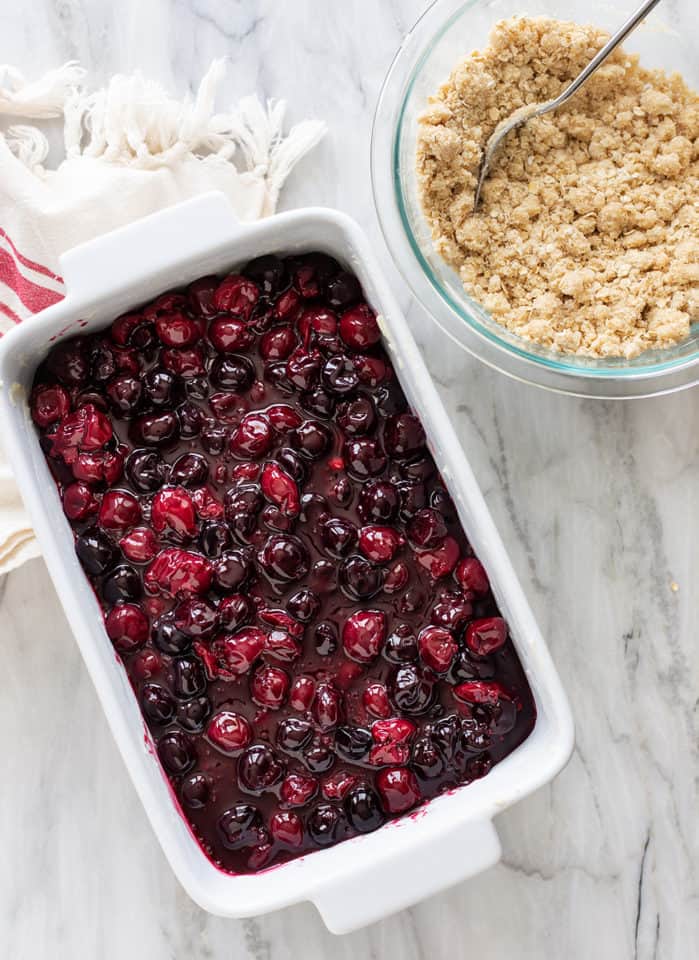 Cherry Crisp (Made with homemade pie filling) - My Baking Addiction
