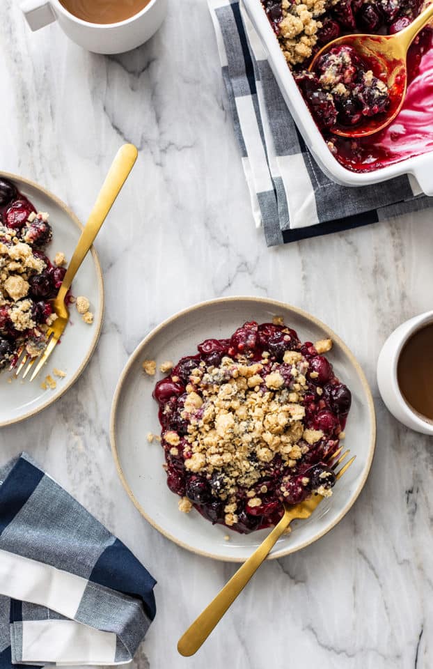 Cherry Crisp (Made with homemade pie filling) - My Baking Addiction