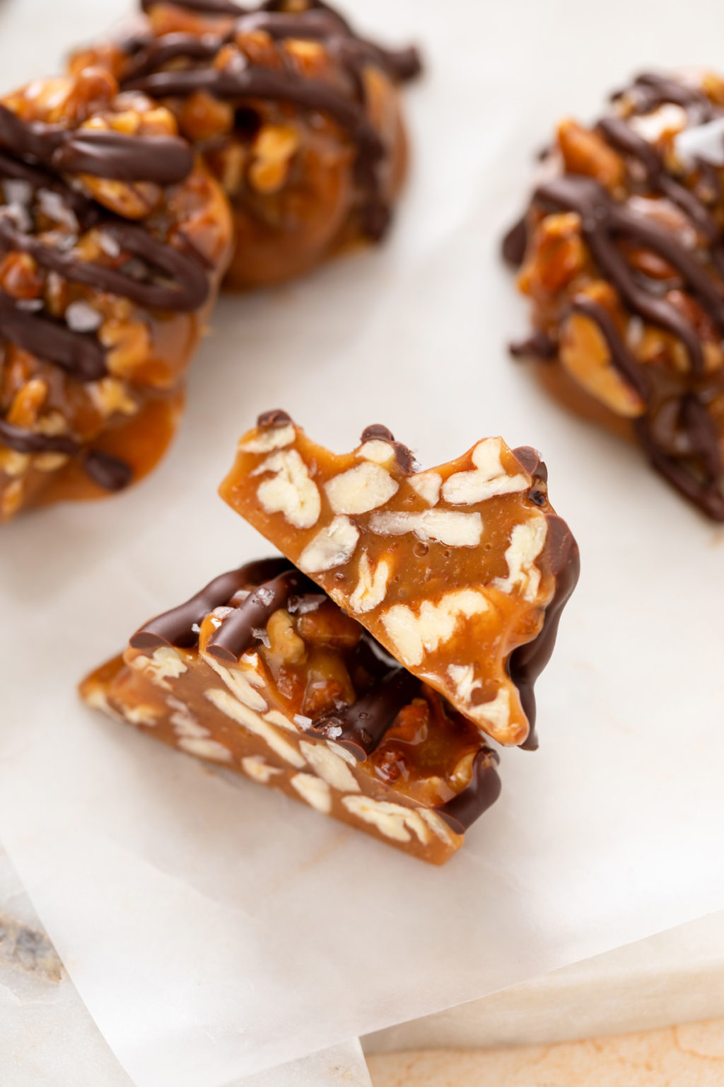 Pecan Caramel Clusters - My Baking Addiction