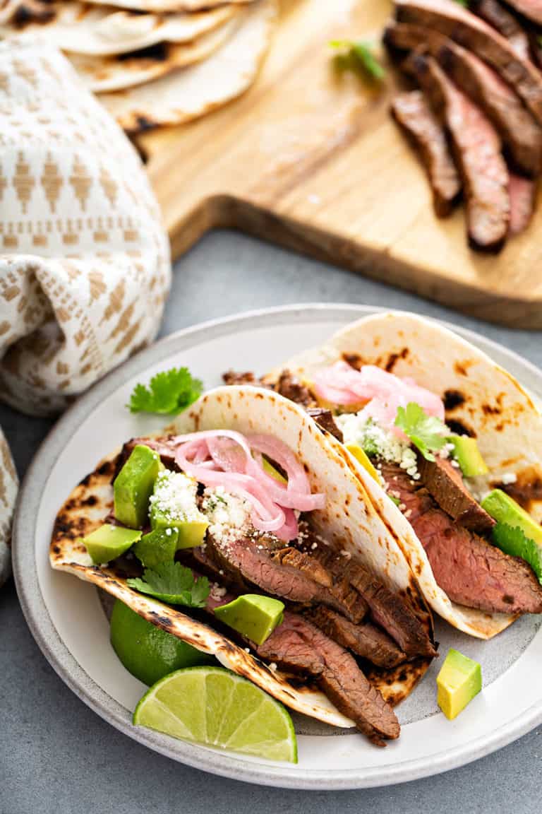 Flank Steak Tacos (Marinated + Grilled) - My Baking Addiction