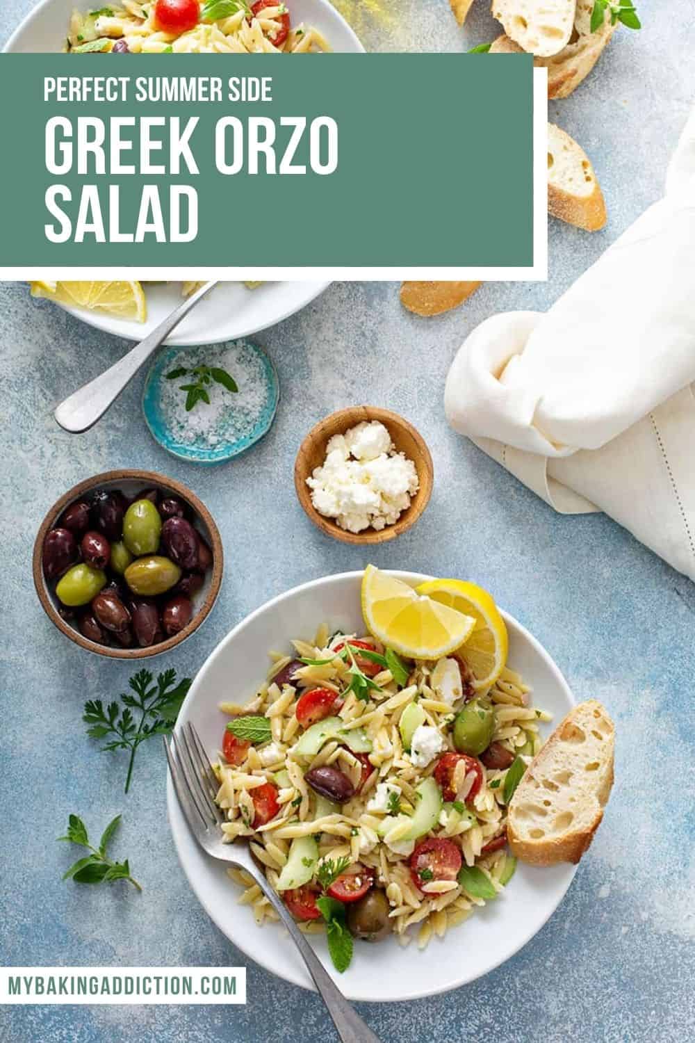 Greek Orzo Salad Recipe - My Baking Addiction
