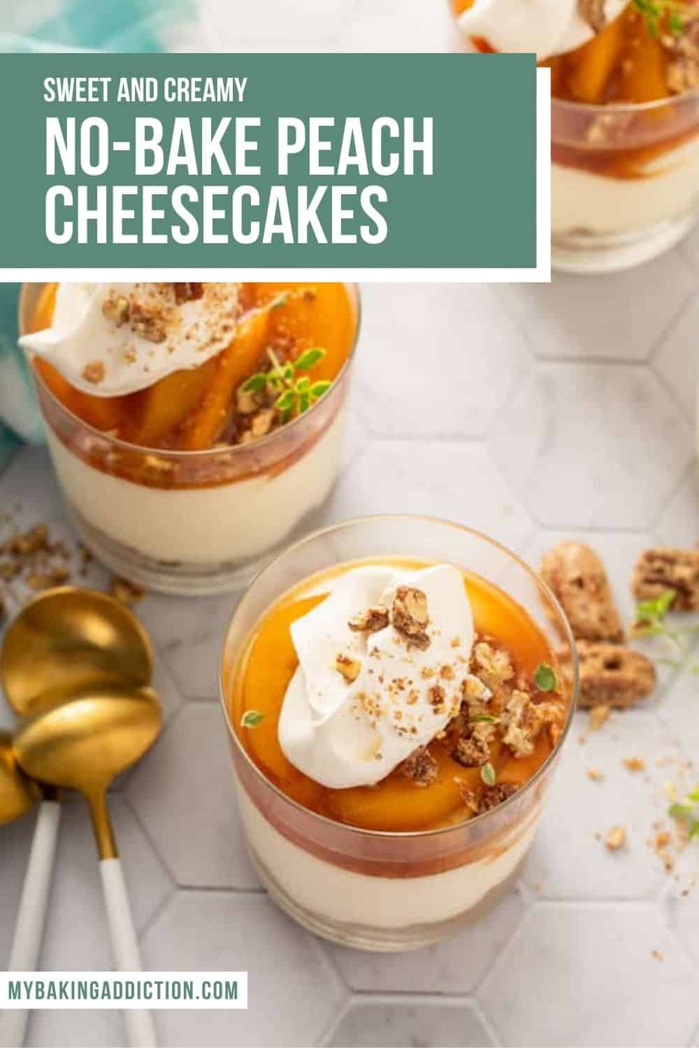 No-Bake Peach Cheesecakes - My Baking Addiction