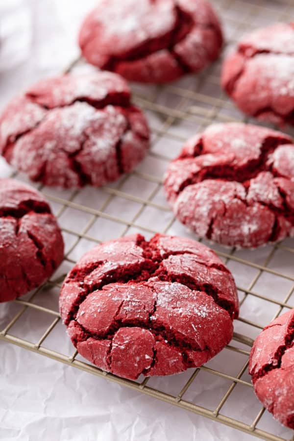 Red Velvet Crinkle Cookies - My Baking Addiction