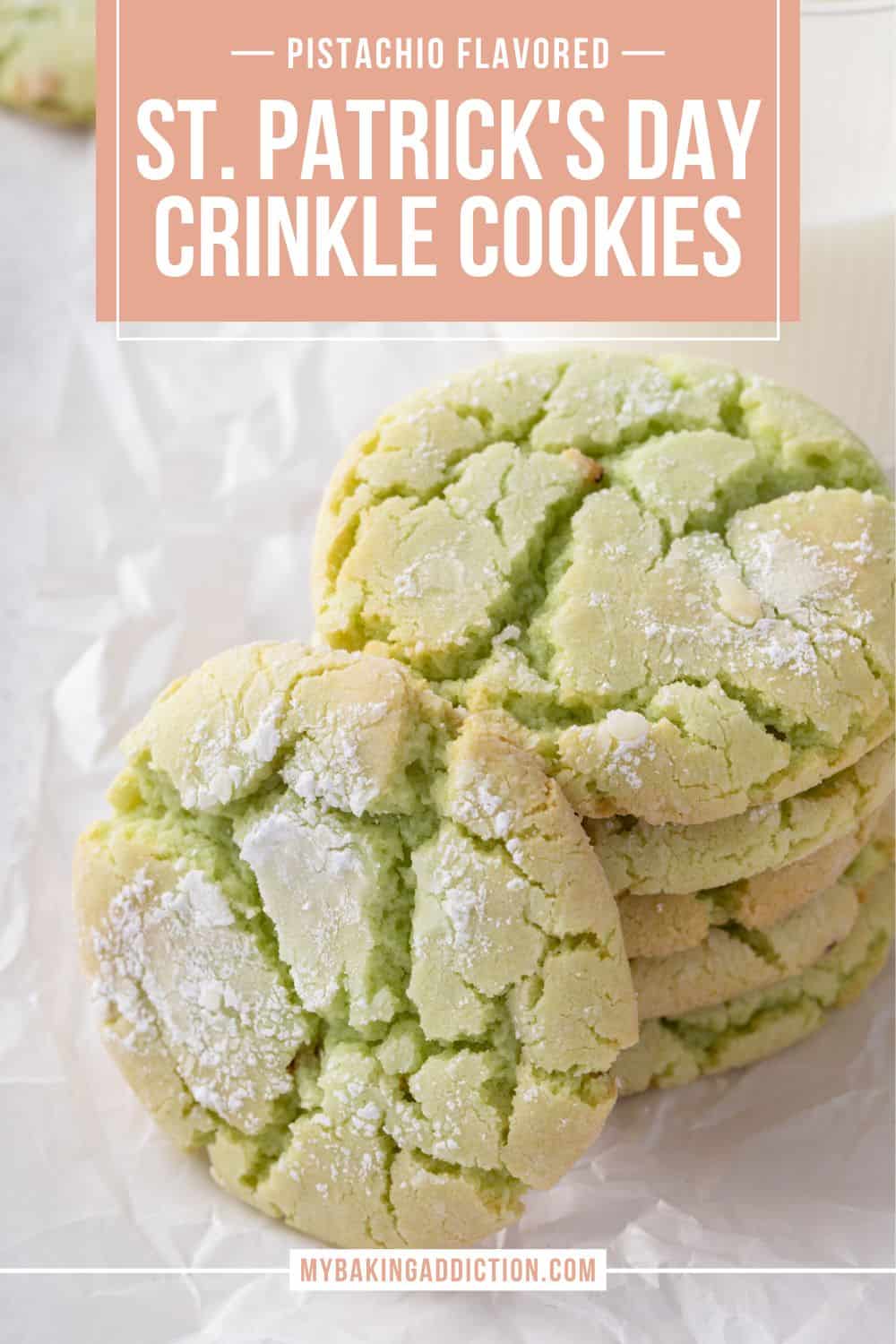 St. Patrick's Day Crinkle Cookies