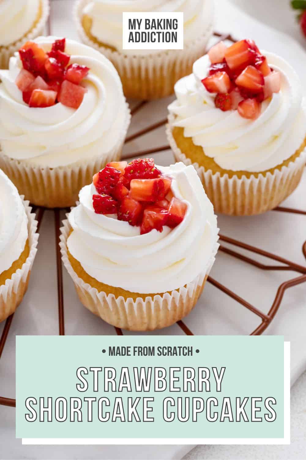 Strawberry Shortcake Cupcakes - My Baking Addiction