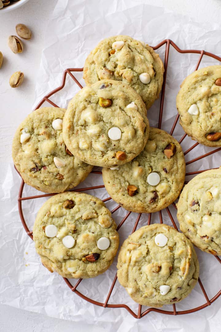 White Chocolate Pistachio Pudding Cookies - My Baking Addiction