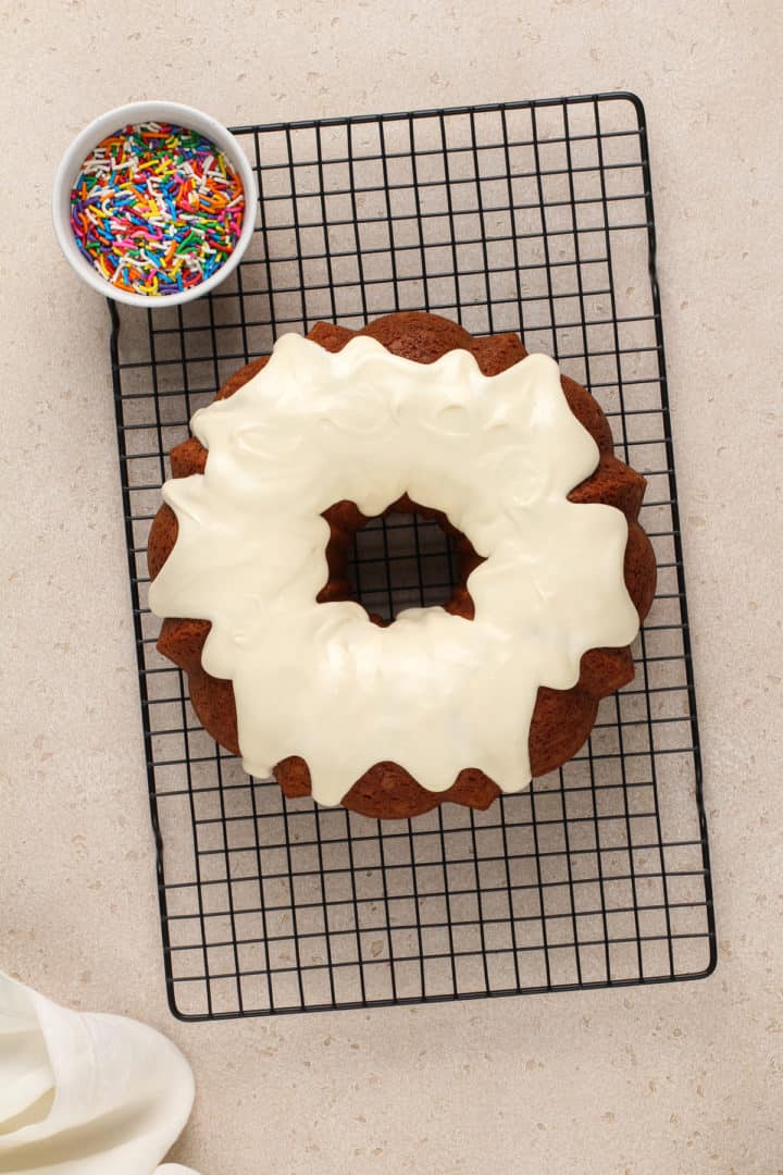 Easy Vanilla Bundt Cake with Cream Cheese Frosting - My Baking Addiction