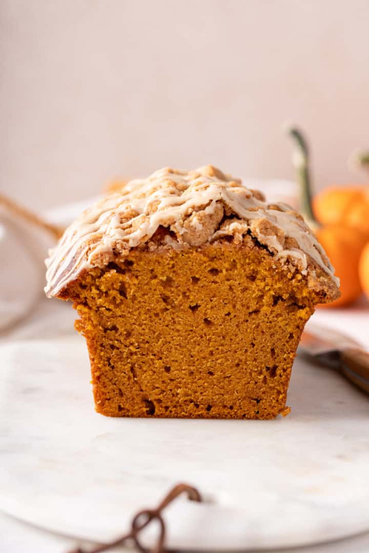 Streusel-Topped Pumpkin Bread with Maple Glaze - My Baking Addiction