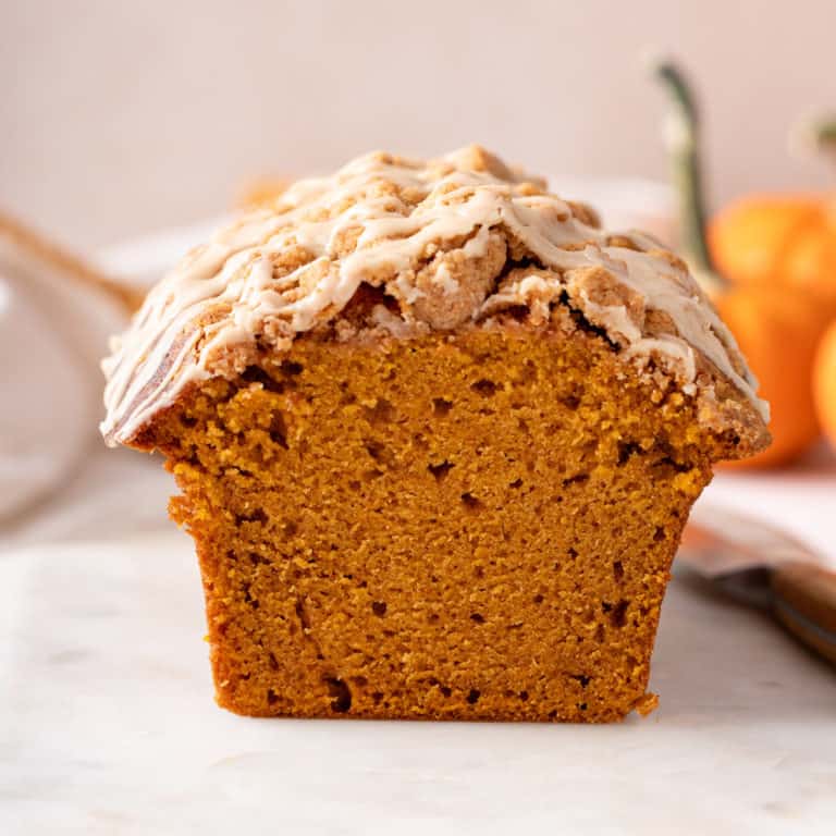Streusel-Topped Pumpkin Bread with Maple Glaze - My Baking Addiction