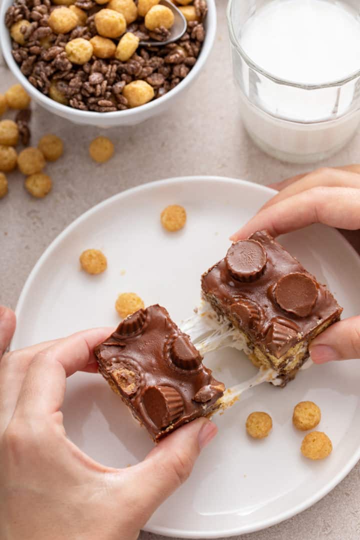 Peanut Butter Cup Rice Krispie Treats - My Baking Addiction