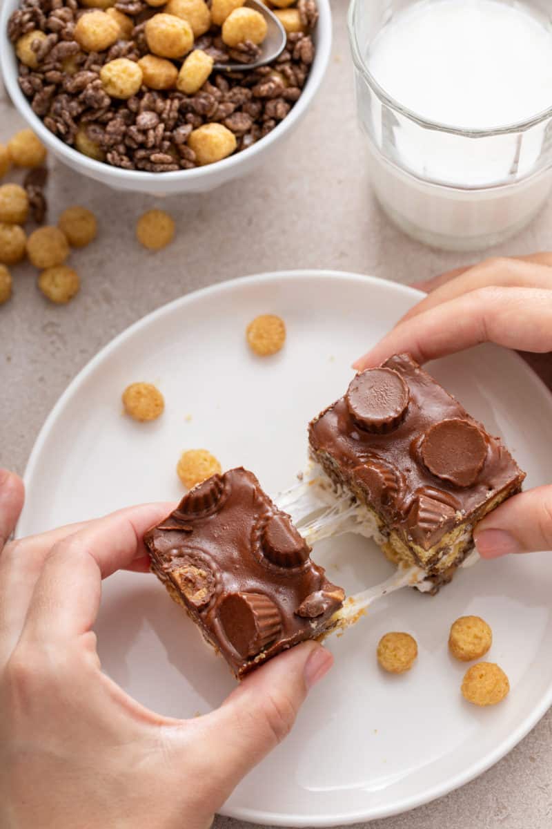 Peanut Butter Cup Rice Krispie Treats - My Baking Addiction