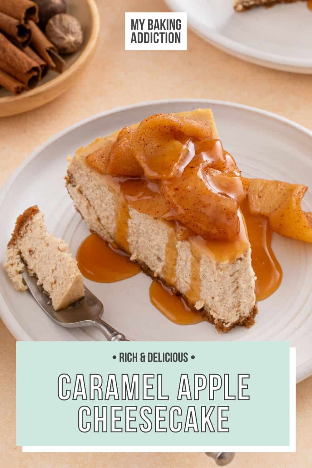 Caramel Apple Cheesecake - My Baking Addiction
