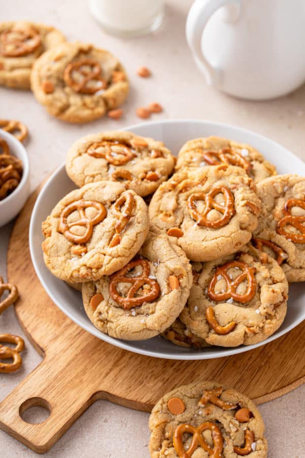 Salted Caramel Pretzel Cookies - My Baking Addiction
