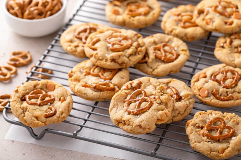 Salted Caramel Pretzel Cookies - My Baking Addiction