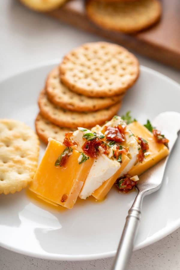 Marinated Cheese (Easy Appetizer!) - My Baking Addiction
