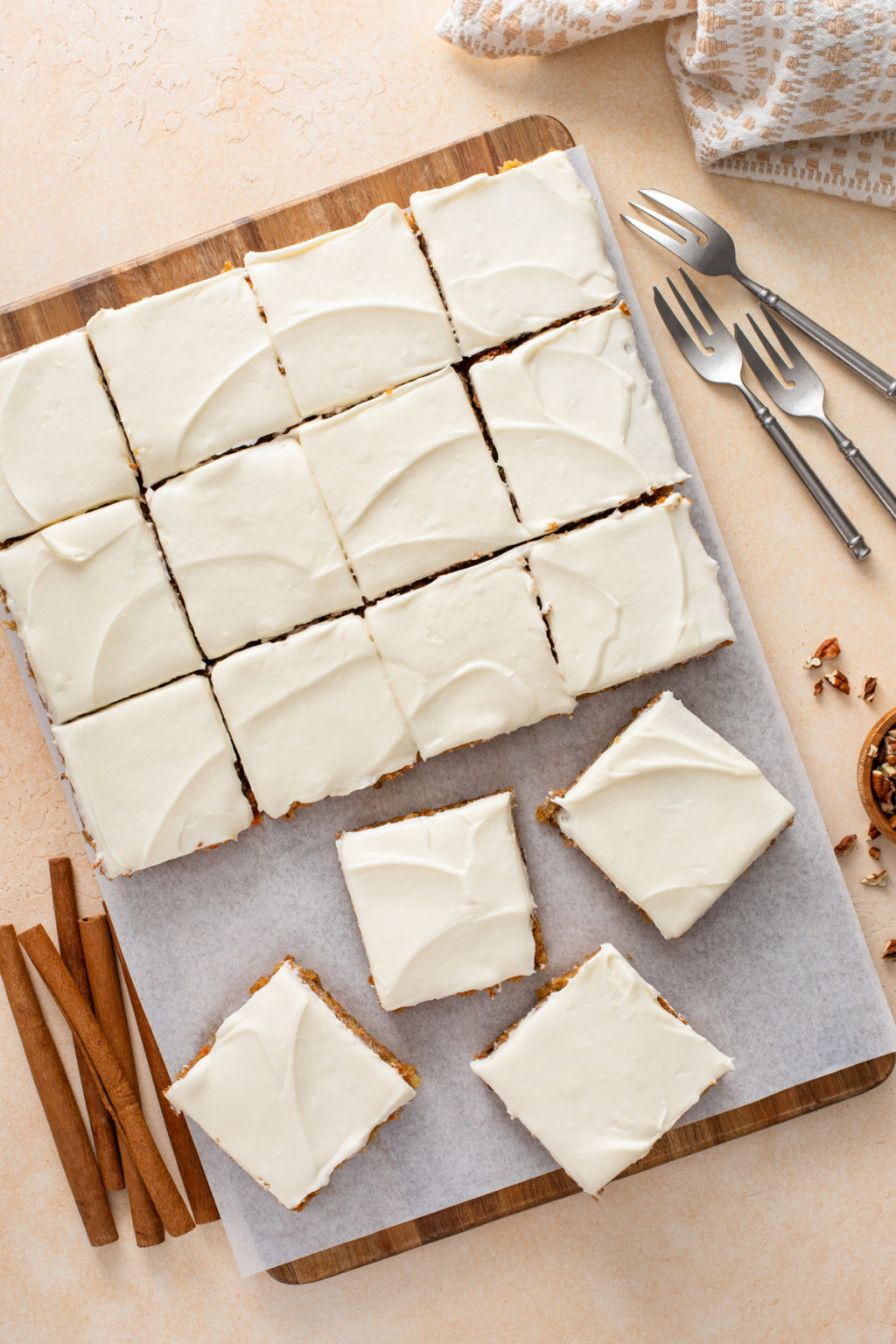 Carrot Cake Bars with Cream Cheese Frosting- My Baking Addiction