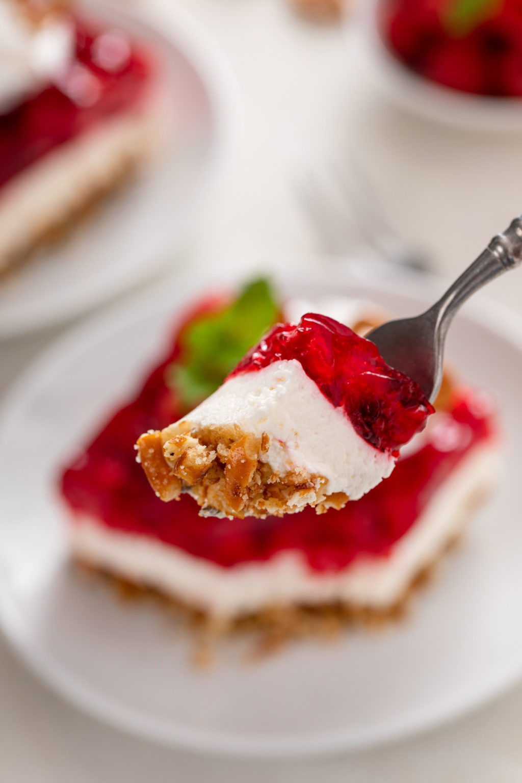 Raspberry Pretzel Salad - My Baking Addiction