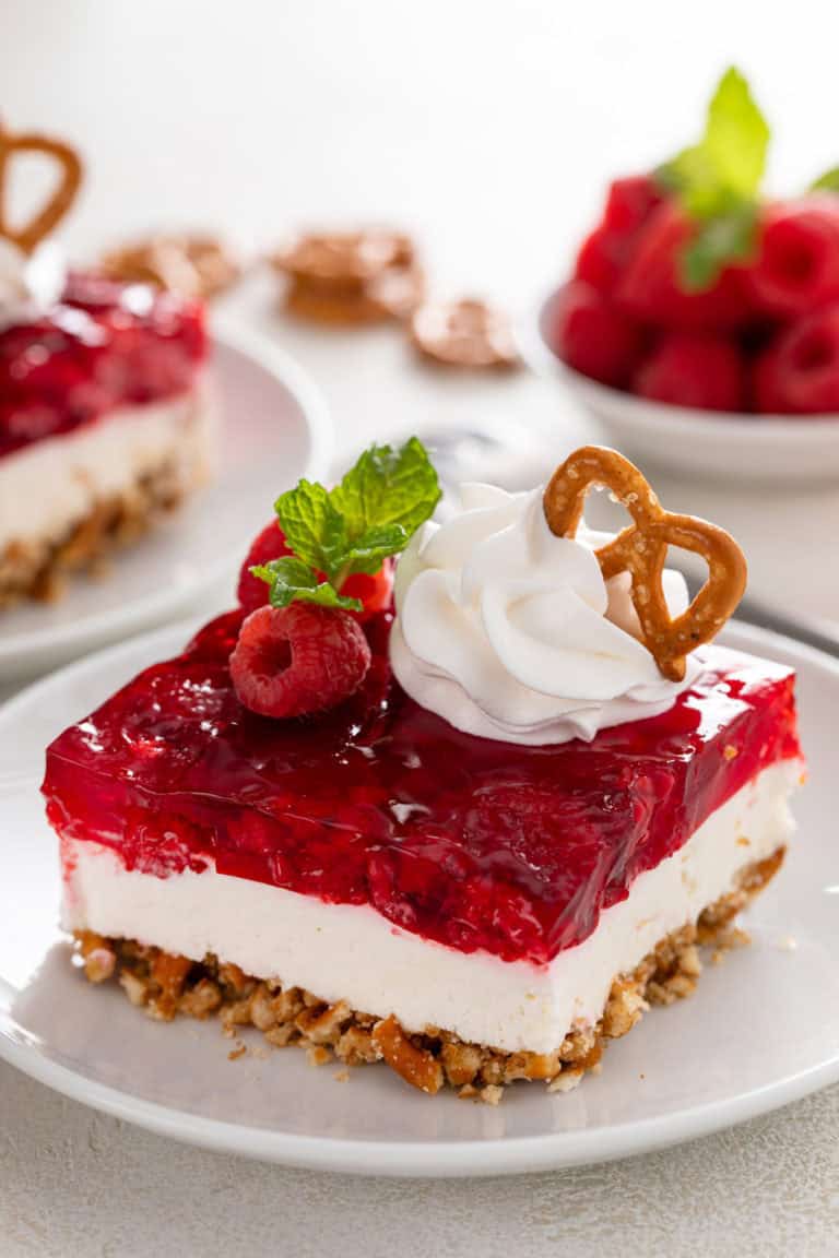 Raspberry Pretzel Salad - My Baking Addiction