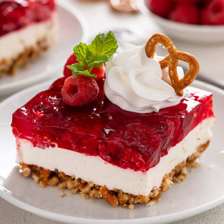 Raspberry Pretzel Salad - My Baking Addiction