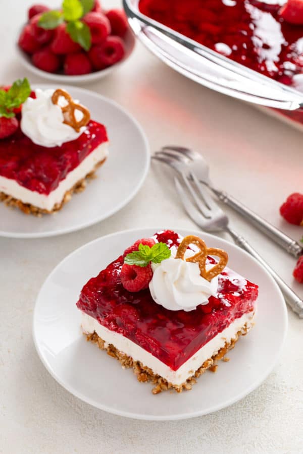 Raspberry Pretzel Salad - My Baking Addiction