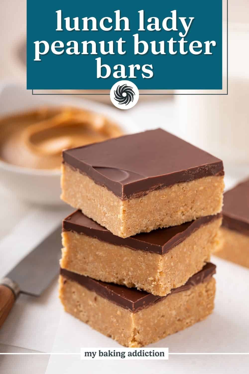 Lunch Lady Peanut Butter Bars (No-bake recipe)